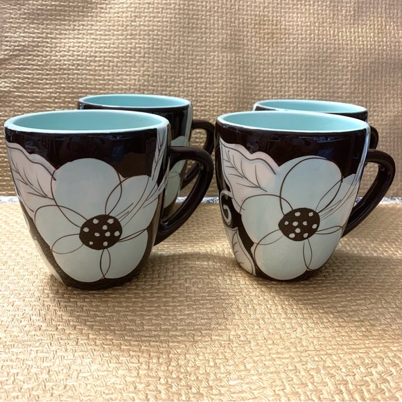 Laurie Gates | Kitchen | Laurie Gates Emma Blue Mugs Set Of 4 | Poshmark